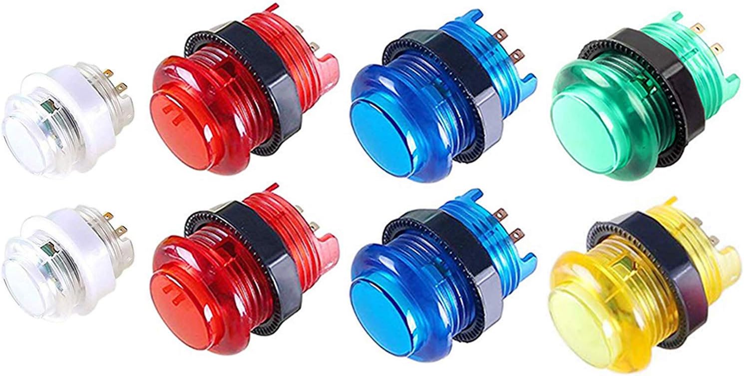 Amazon.com: Arcity 8 Pcs Arcade LED Push Buttons Illuminated Light 6 × ...