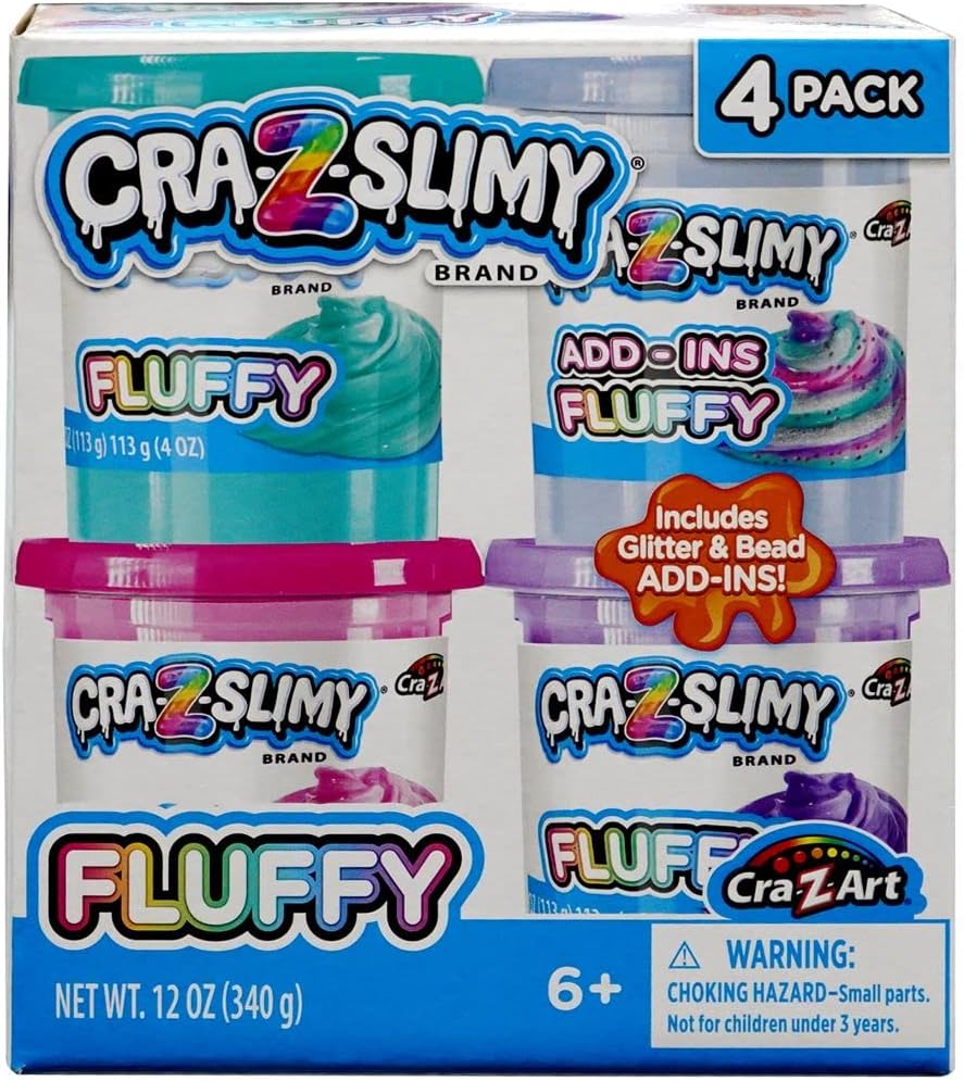 Amazon.com: Cra-Z-Slimy 4 Pack Glitter Slime Set – Comes with 3 Colors ...