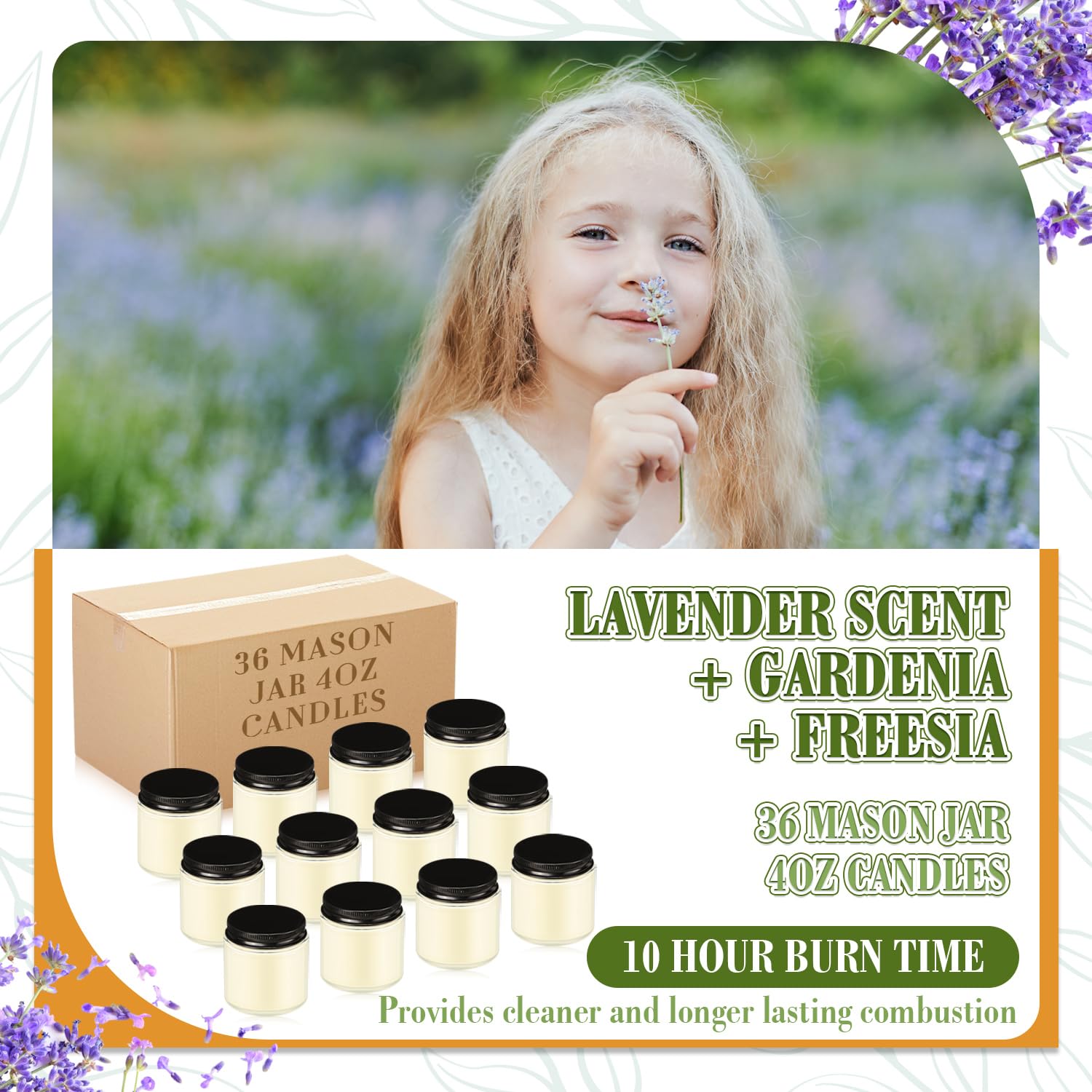 MTLEE 36 Pcs Mini Mason Jar Candles 4 oz Small Scented Jar Candles Mini ...