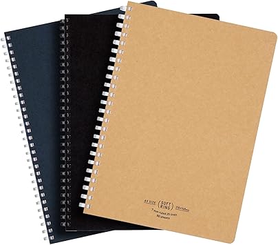 Amazon.com : Kokuyo D Shaped Soft Ring Notebook, 7mm Rule, 25 Lines, 80 Sheets, A5, Natural ...