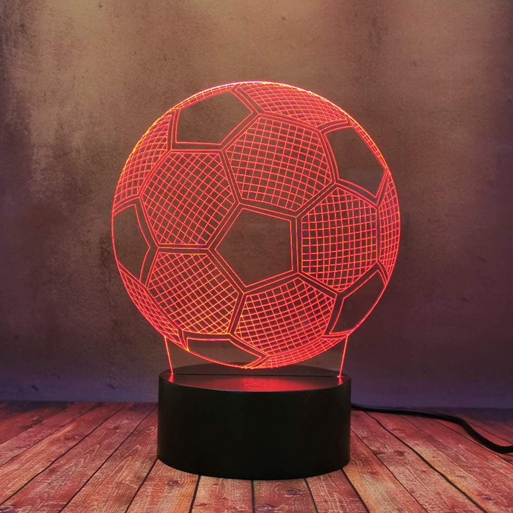 Football Team Sport Night Light for Teen Soccer Model Creative 3D LED ...