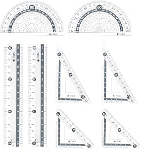 Amazon.com : HARFINGTON 8piece Ruler Set 15cm Straight Ruler Protractor ...