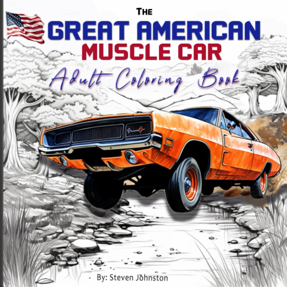 Amazon.com: The Great American Muscle Car - Adult Coloring Book ...