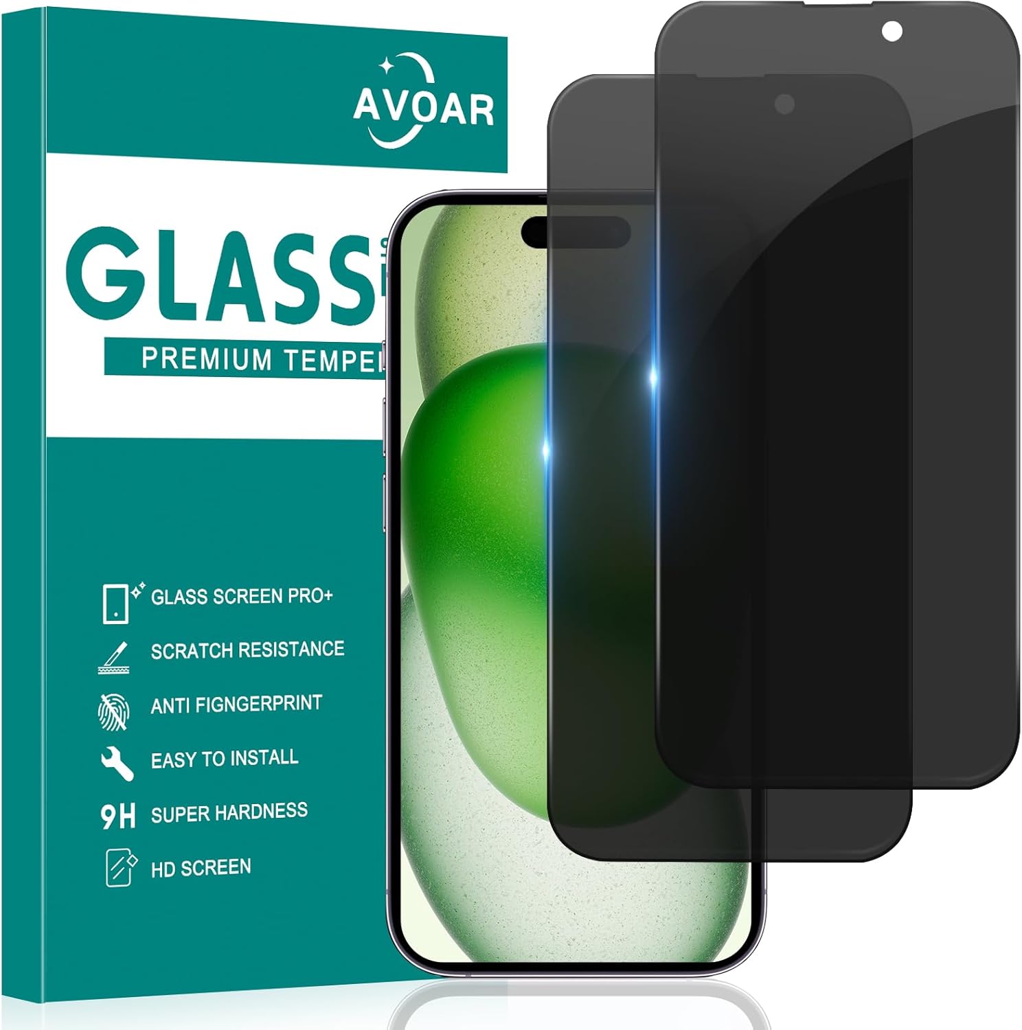 Amazon.com: AVOAR 2 Pack Privacy Screen Protector for iPhone 15 ...