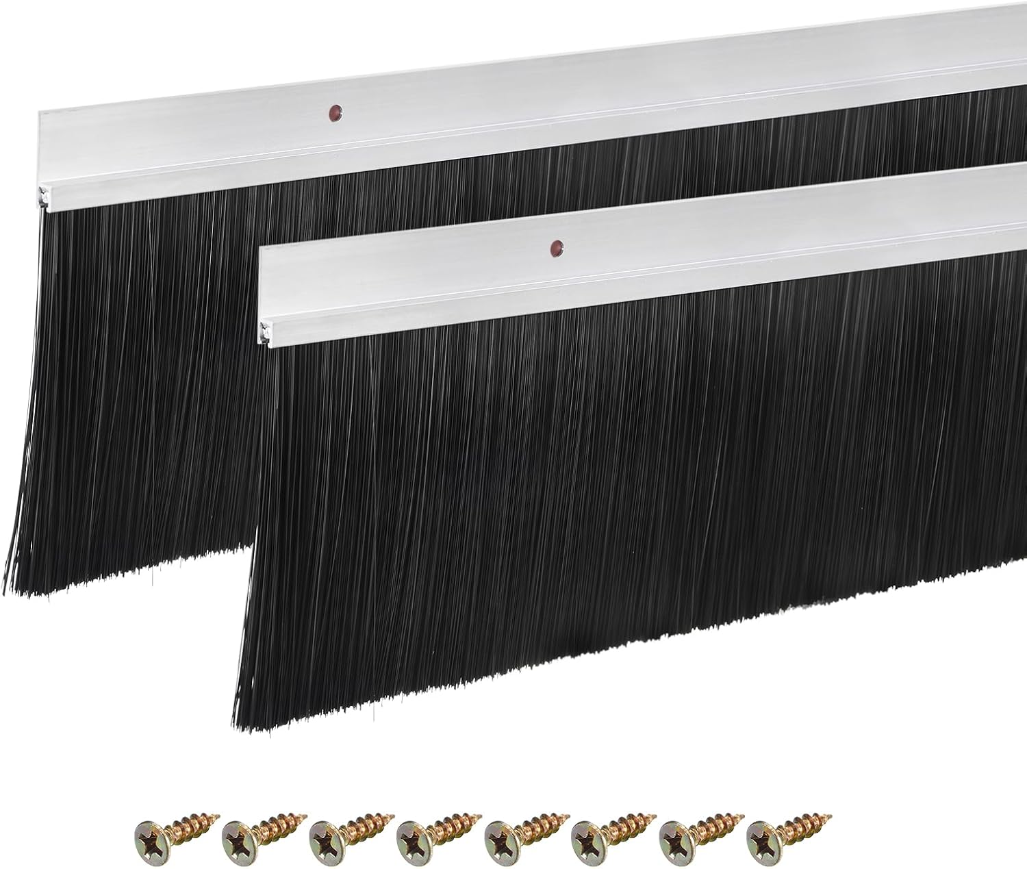 sourcing map 2Pcs Door Brush Bottom Sweep H-Shape Aluminum Alloy Base ...