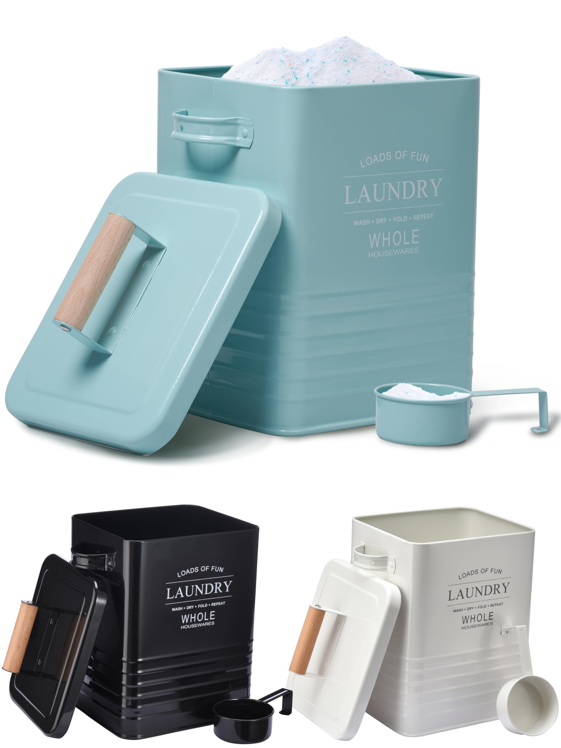Amazon.com: Whole Housewares Laundry Powder Container with Scoop for ...