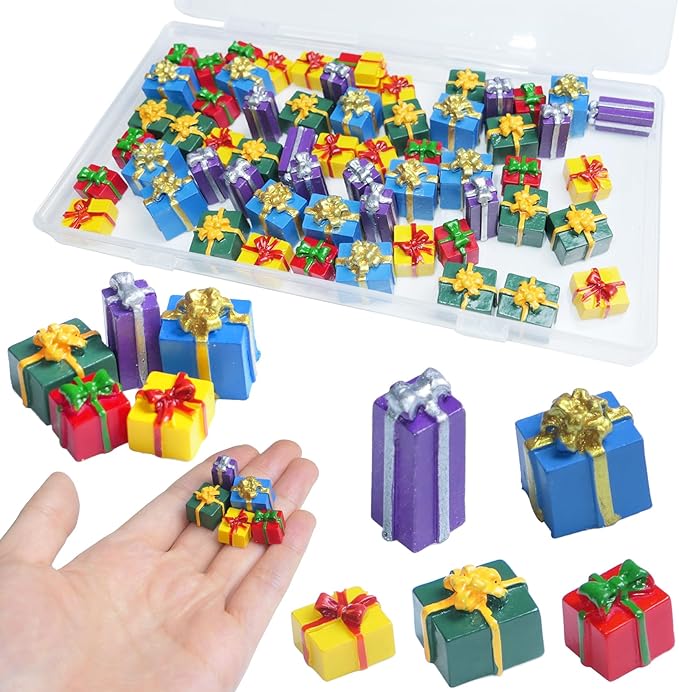 Amazon.com: HADDIY Christmas Miniature Gift Boxes Ornaments,60 Pcs ...