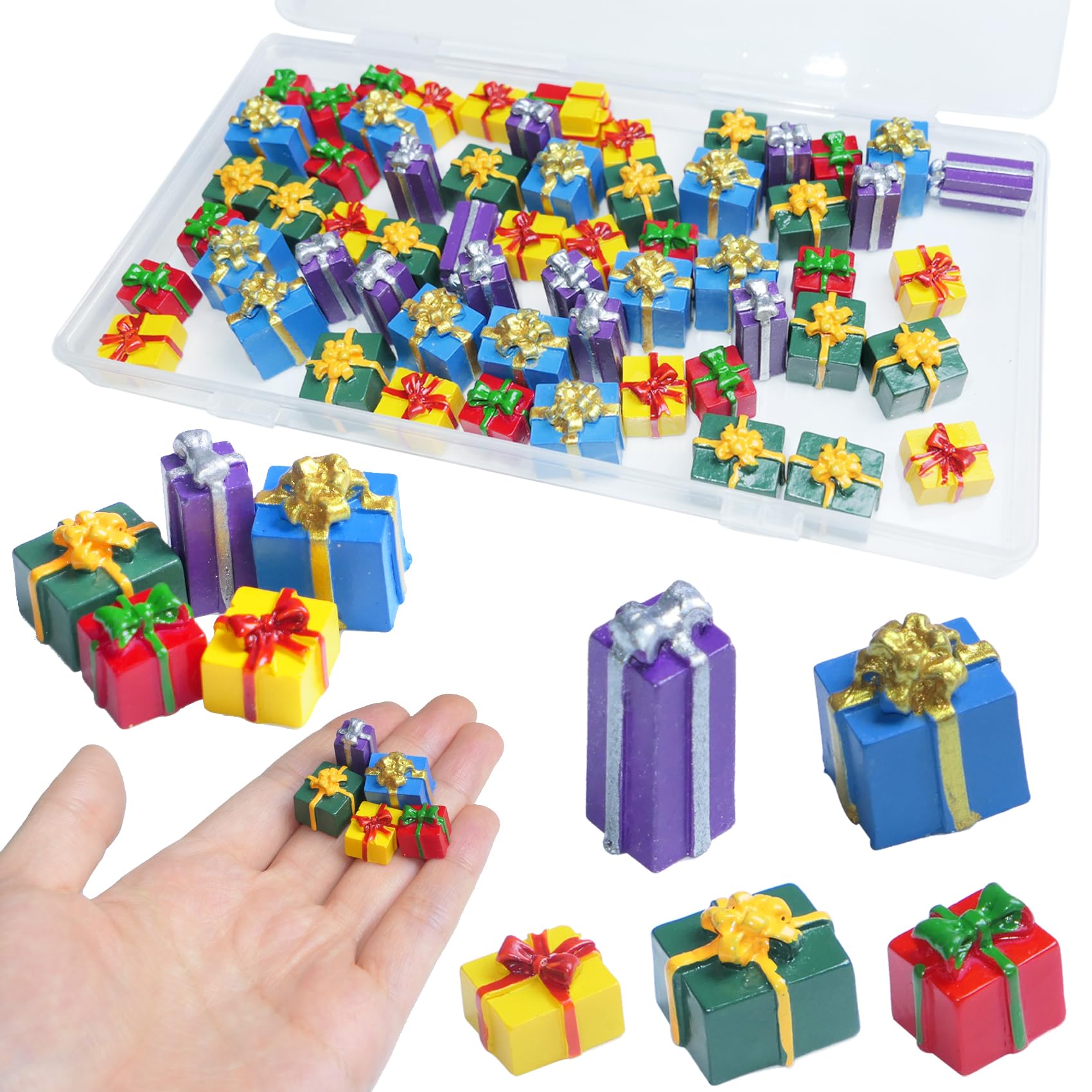 Amazon.com: HADDIY Christmas Miniature Gift Boxes Ornaments,60 Pcs ...