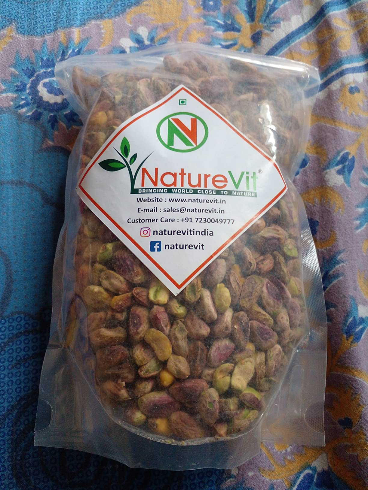 NatureVit Pistachio Kernels Without Shell, 200g | Unsalted Whole Mota ...