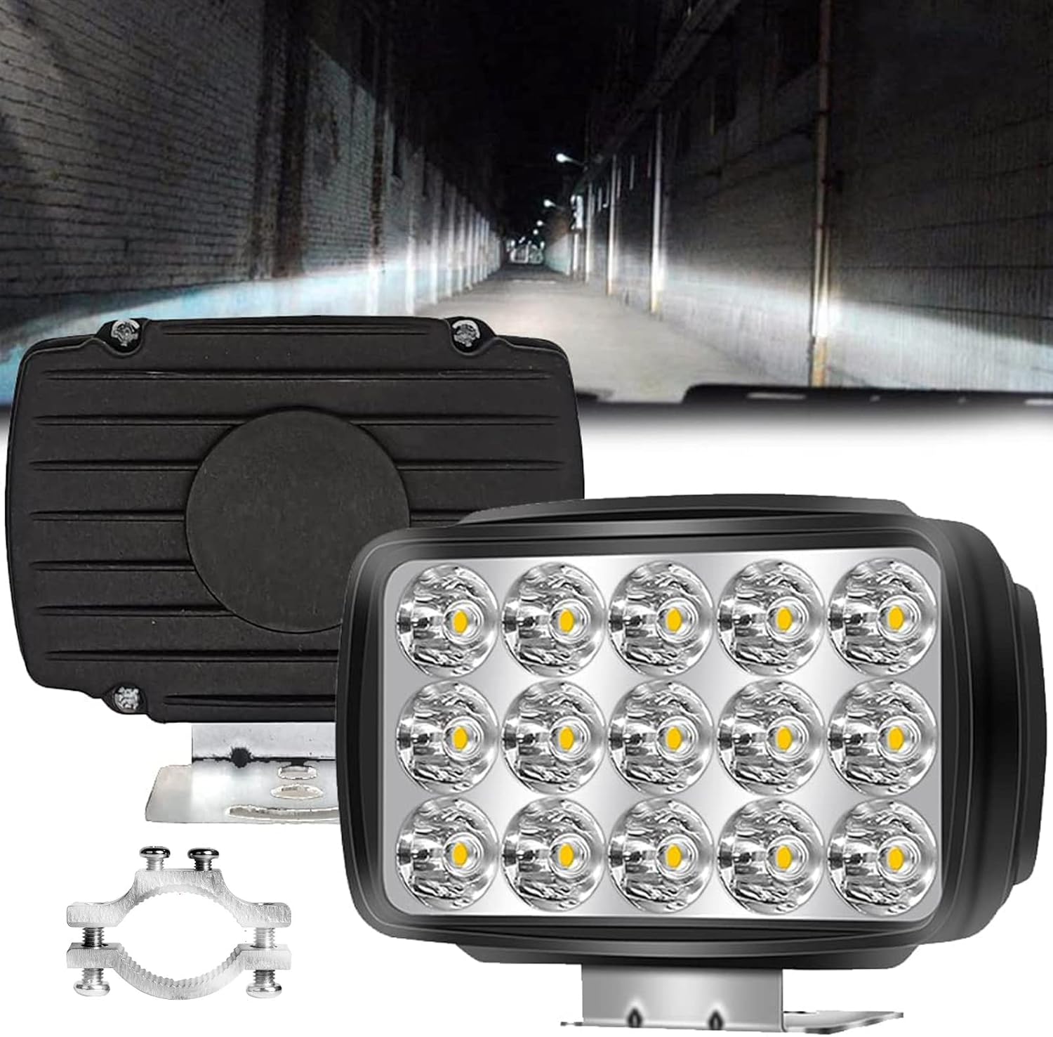 Amazon.com: JEVA 15 LED 2 Pcs Motorcycle Auxiliary Headlight Spotlights ...