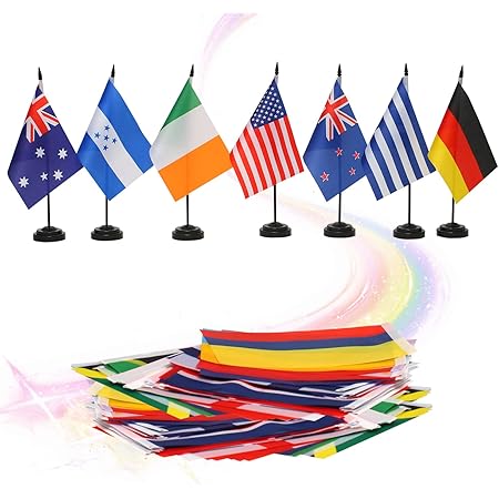 Amazon.com: INTERNATIONAL/COUNTRY WORLD FLAG SET--Polyester 4"x6" Flags ...