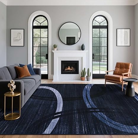 Amazon.com: Lascpt Modern Wavy Oval Design 5x8 Area Rug, Abstract ...