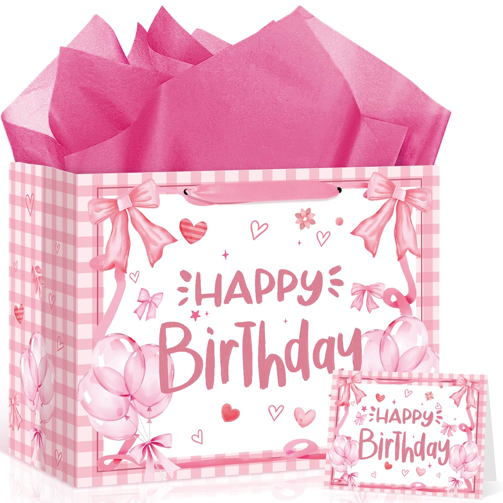 Amazon.com: Pink Bow Birthday Party Supplies for Girls Large Pink Bow ...