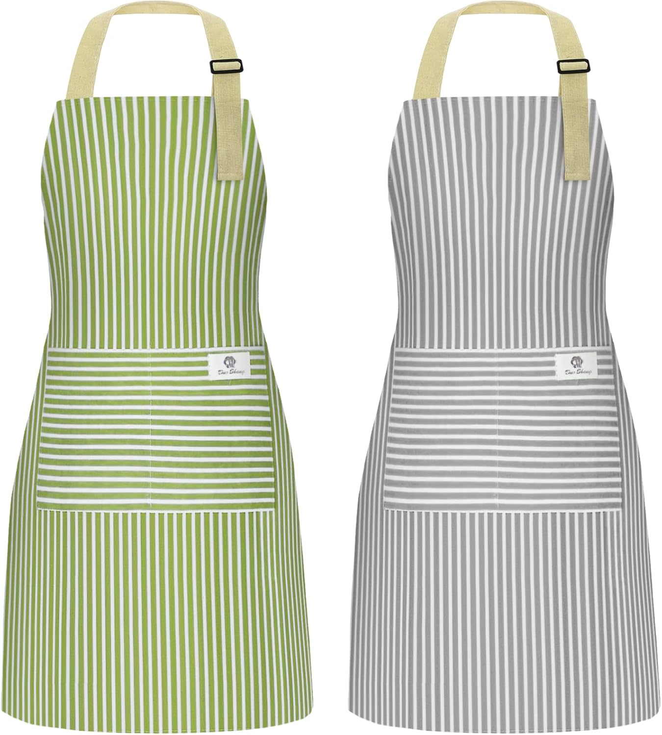 Amazon.com: NLUS 2 Pack Waterproof Cooking Apron for Women with Pocket ...