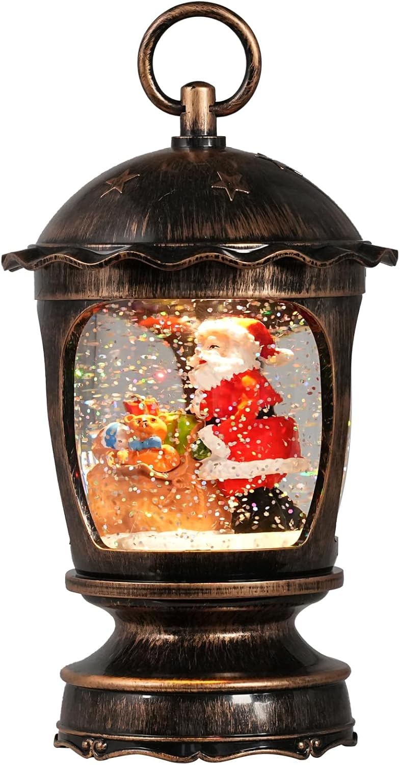 Amazon.com: 9.1 Inch Snow Globe Christmas, Lighted Christmas Snow ...