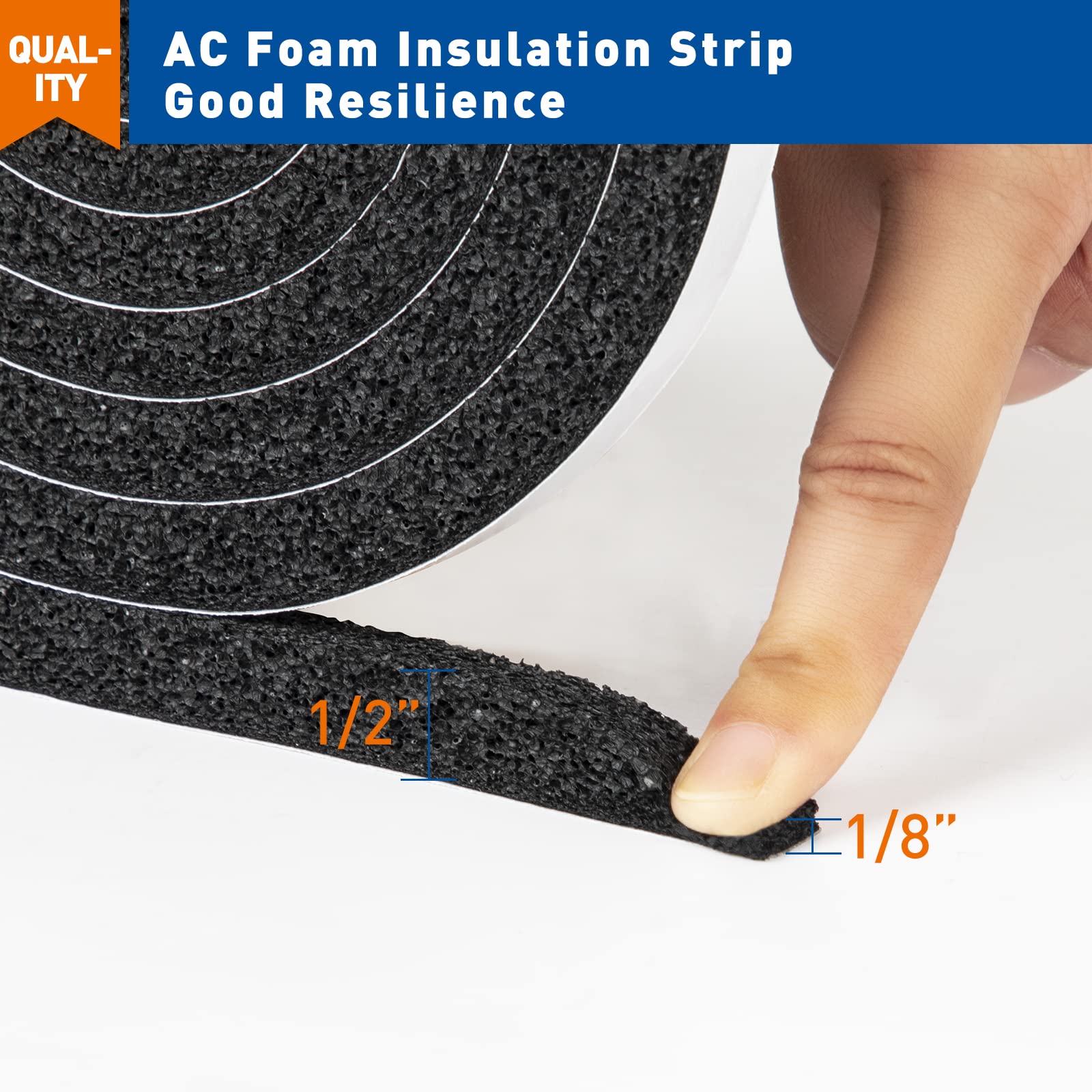 Snapklik.com : MAGZO Adhesive Foam Weather Stripping 1 Inch W X 1 Inch ...