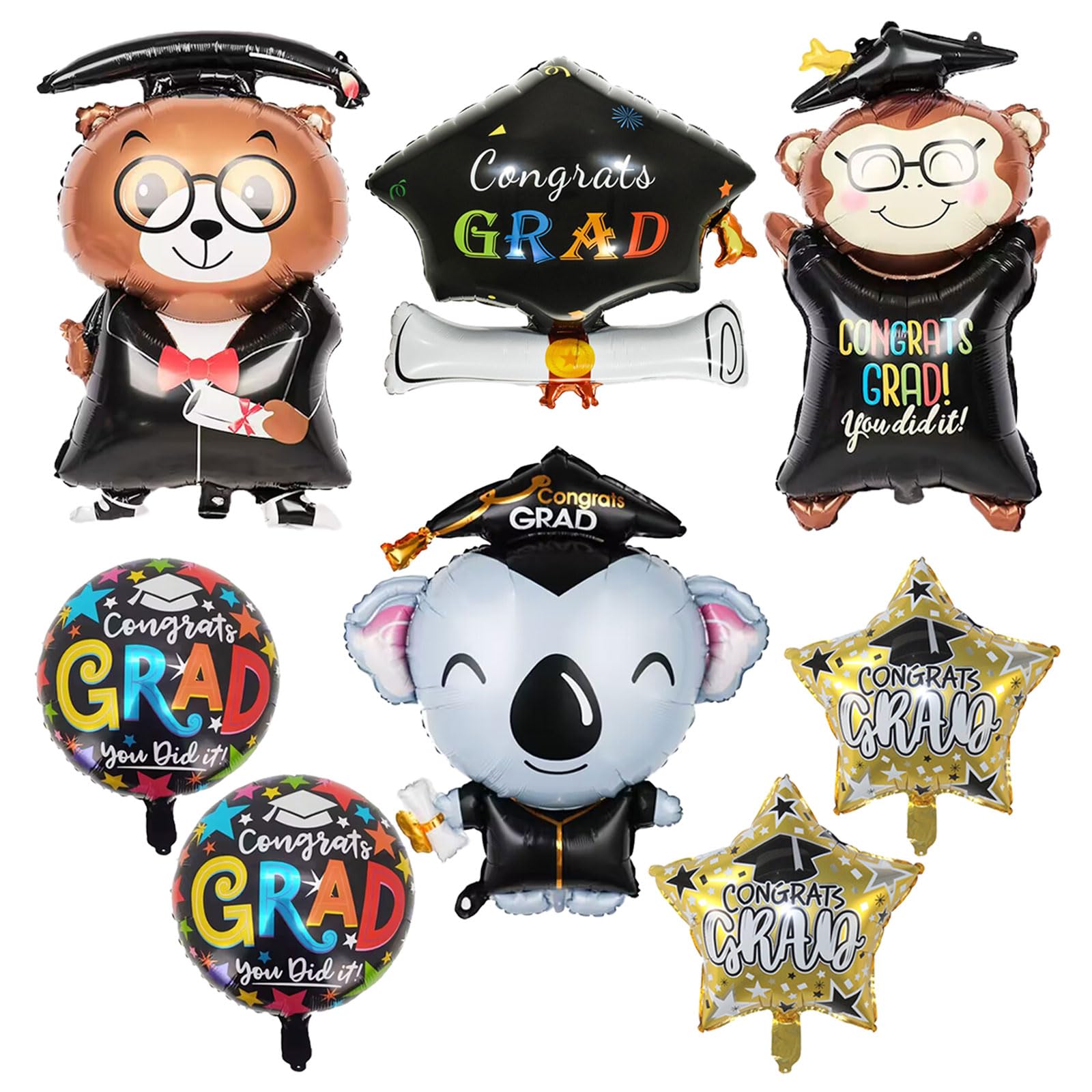 Amazon.com: 8 Pcs Graduation Balloons Class of 2024 Congrats Grad Mylar ...