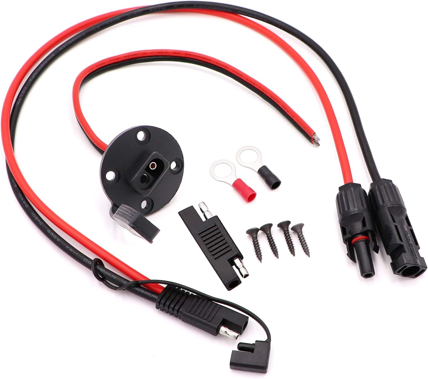 Ruikarhop 60 cm Solarmodul-Stecker auf SAE-Adapter, 10 AWG-Kabel + 50 ...