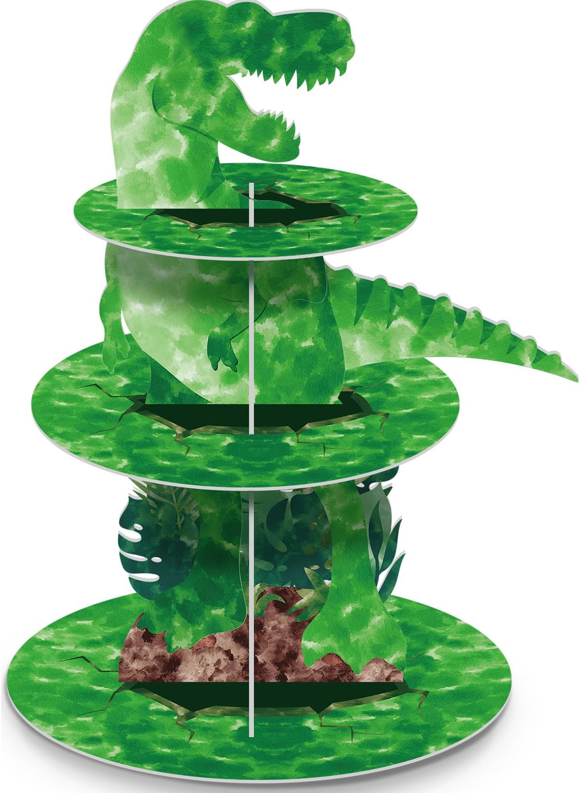 Amazon.com | 3-Tier Dinosaur Cupcake Stand - Kids Boy Favor Birthday ...
