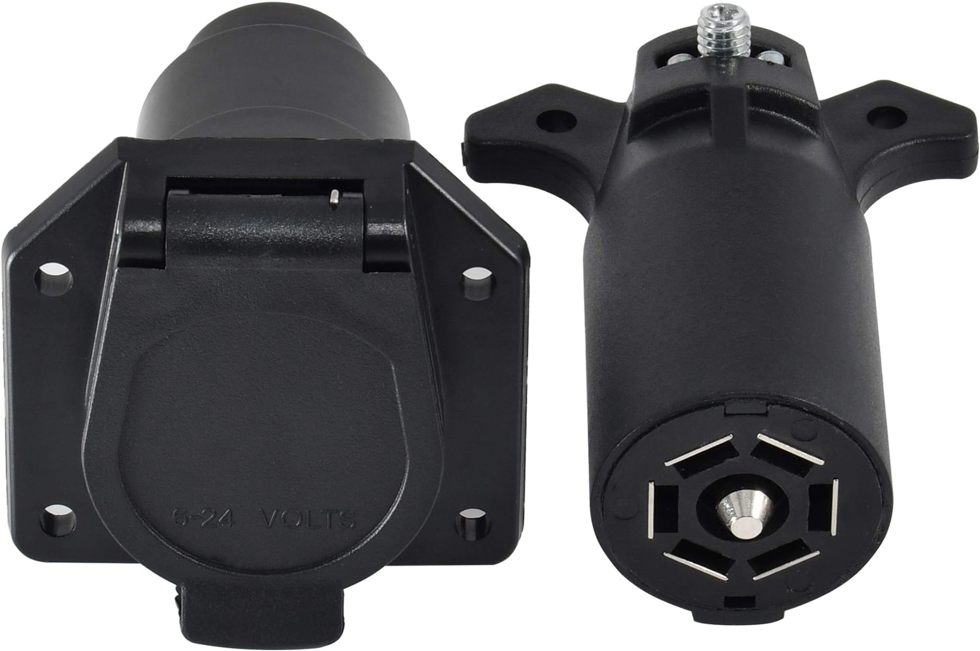 Amazon.com: VCT 7 Poles Round Trailer Connector Male & Female RV Light ...