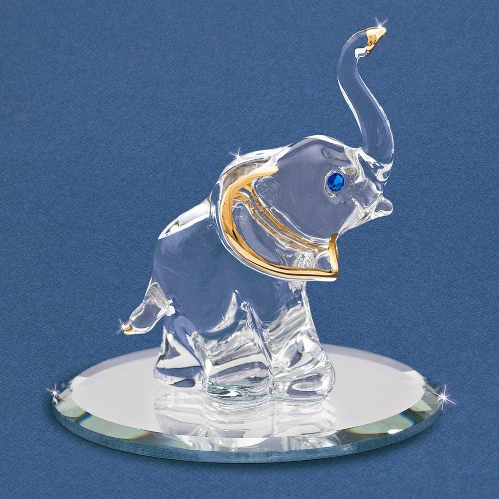 Amazon.com: Goldia Glass Baron Lucky Elephant Figurine : Home & Kitchen