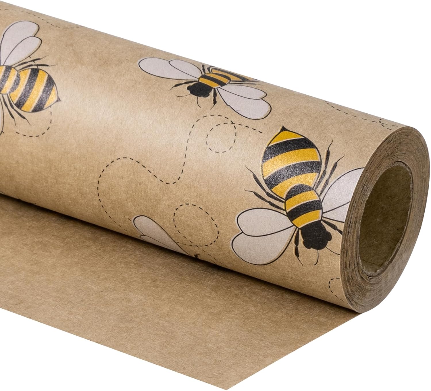 Amazon.com: RUSPEPA Kraft Wrapping Paper Roll - Mini Roll - Bee Design ...