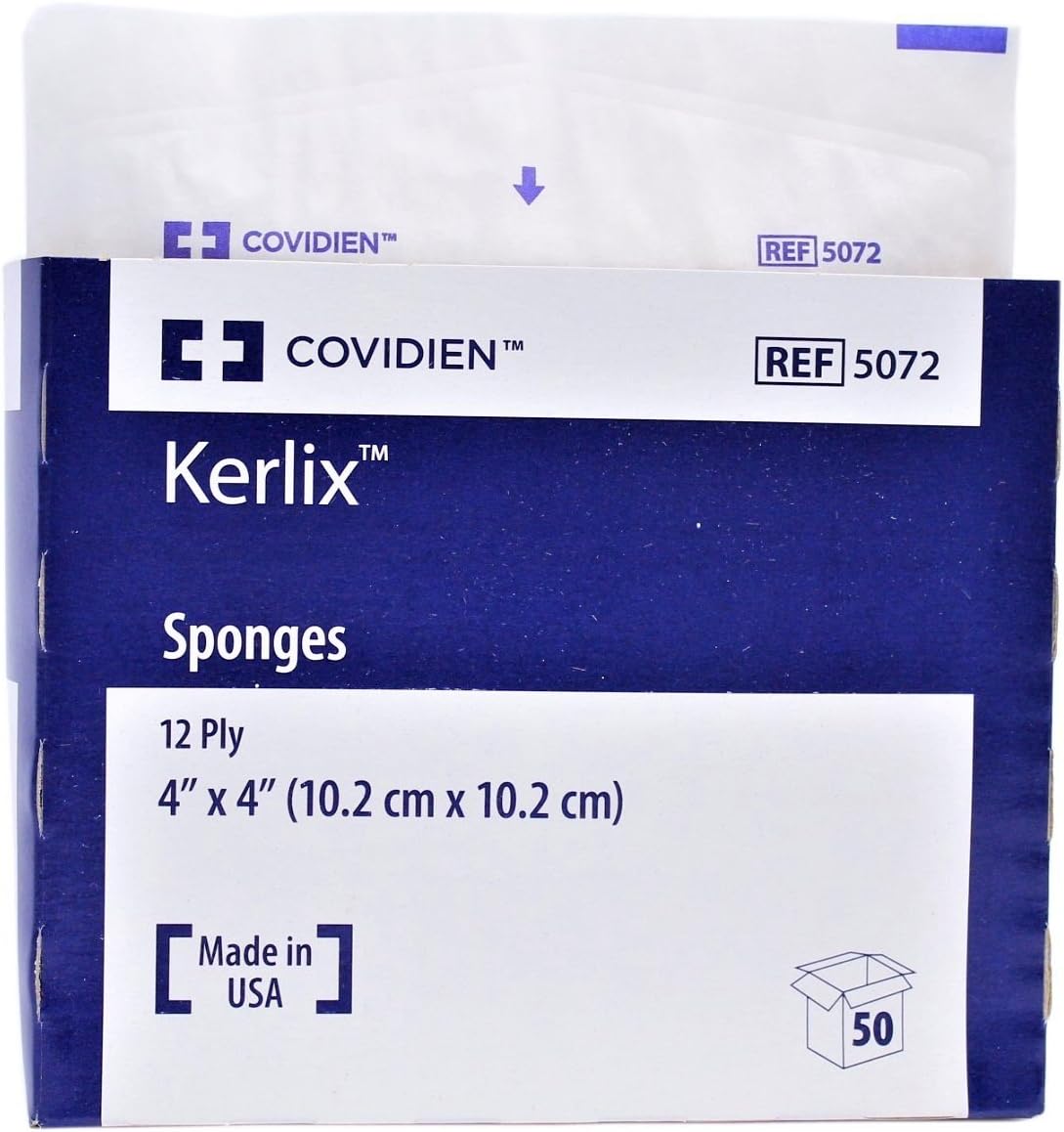 Amazon.com: Kerlix Sponge - Sterile 4" X 4" 12-Ply Box: 25 : Health ...