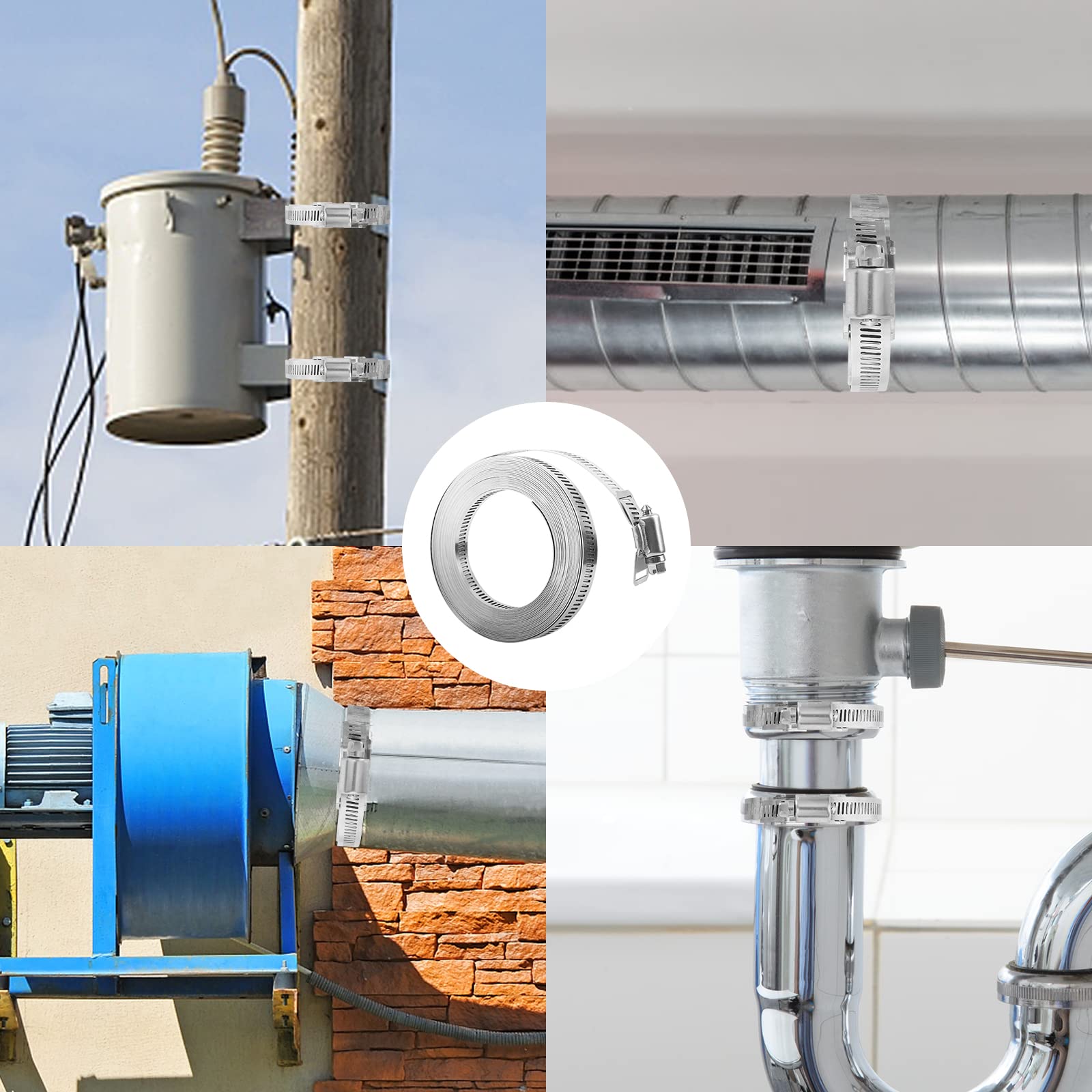 Snapklik.com : Homagic Hose Clamps 20 FT Adjustable 304 Stainless Steel ...