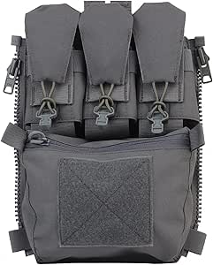 REYNEM Tactical Back Panel Pouch Zip-on Multi-Fit GP Pocket Retention ...