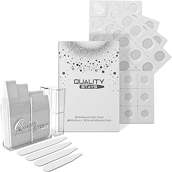 Amazon.com: Complete Collar Stays Bundle- 60 Plastic Collar Stays + 72 ...