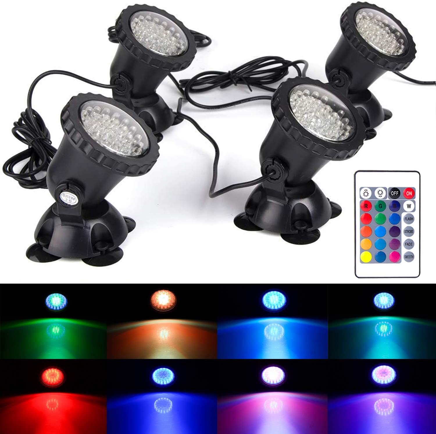 Amazon.com: GZKANFUL Underwater Pond Lights, RGB Color Changing ...