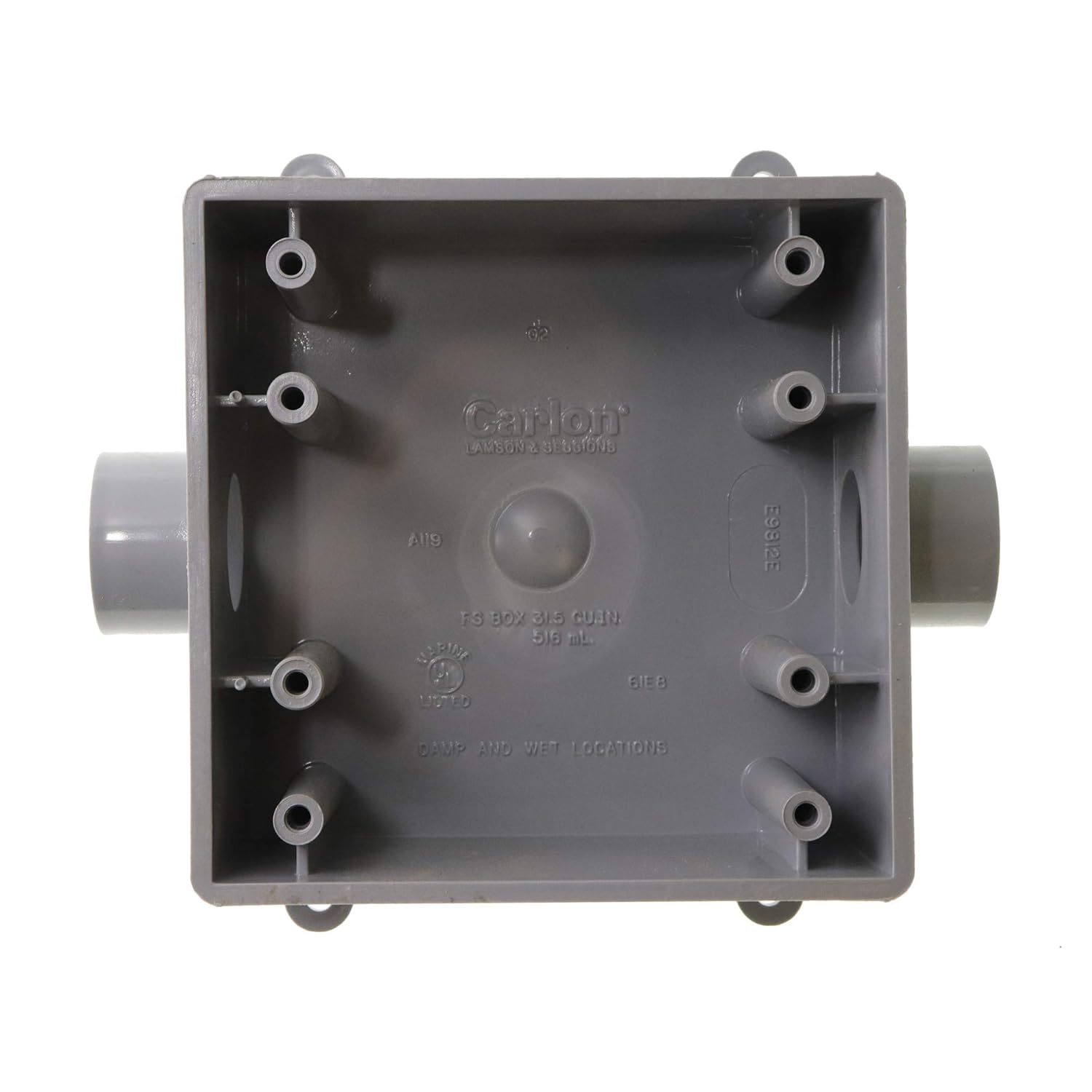 Carlon E9812E Non-Metallic PVC Type-2FSC Device Box, Two-Gang, 3/4-Inch ...