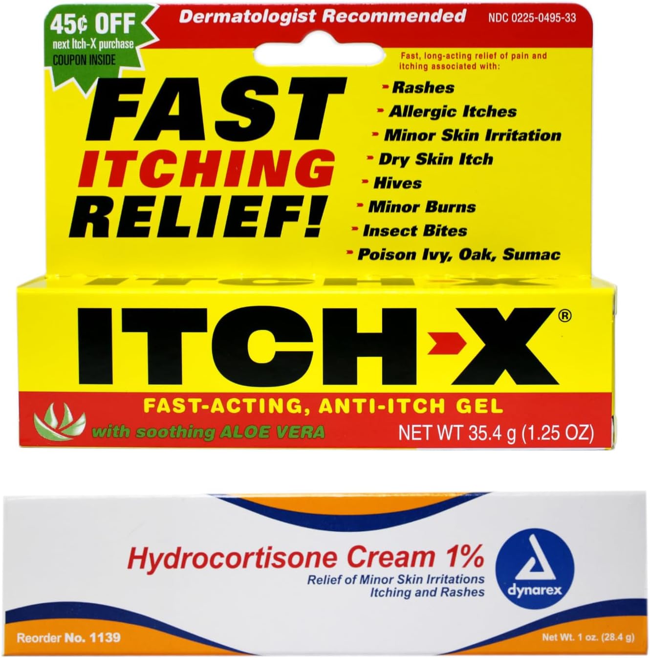 Amazon.com: Itch-x Itch Relief Gel 1.25 oz + Hydrocortisone Cream 1 oz ...