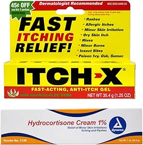 Amazon.com: Itch-x Itch Relief Gel 1.25 oz + Hydrocortisone Cream 1 oz ...