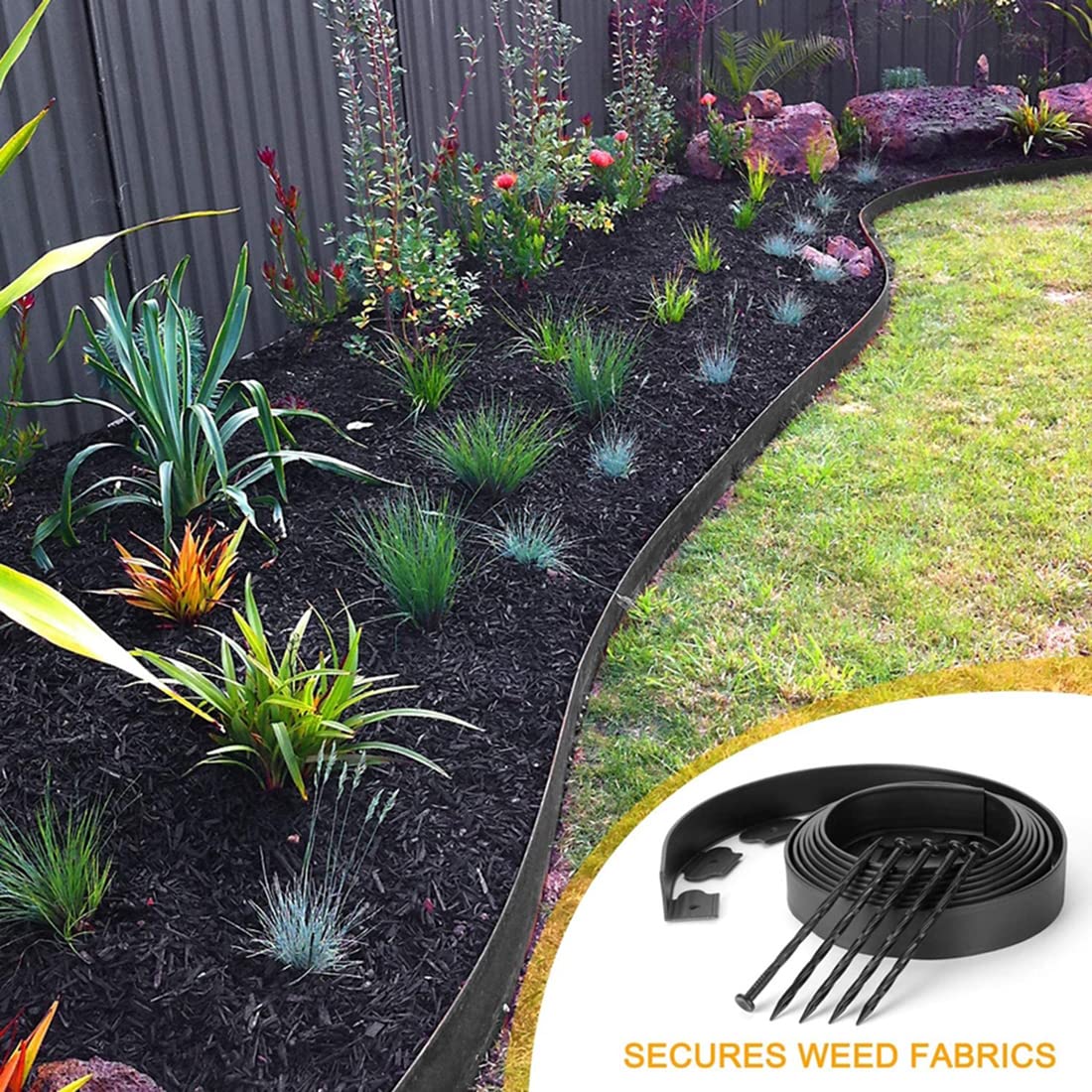 Black Rubber Landscape Edging Lowe's Rubberific 4' Black Rubber