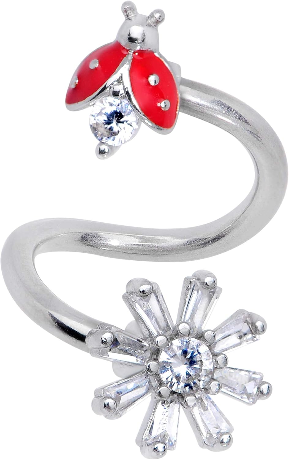 Amazon.com: Body Candy Womens 14G Steel Honeycomb Clear Accent Red ...