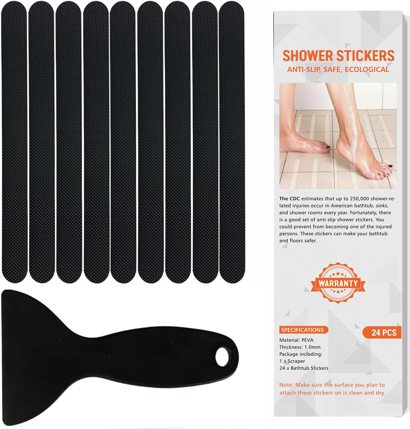 Amazon.com: Non Slip Bathtub Stickers, 24 PCS Shower Stickers for ...