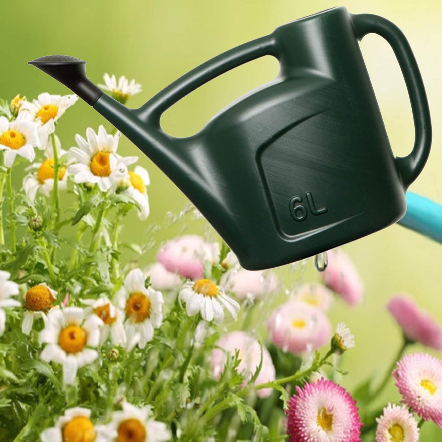 Green Garden Watering Can with Sprinkler Head - 6 Litre Capacity Strong ...