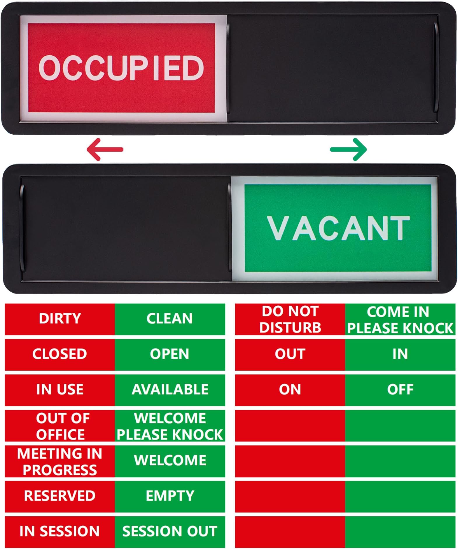 Amazon.com : Vacant Occupied Custom Privacy Door Sign –Reserved, Do Not ...
