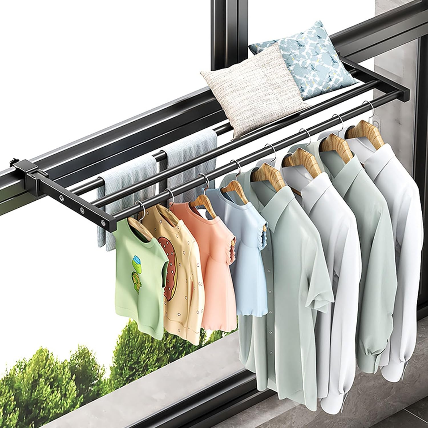 Amazon.com: Adjustable Drying Racks for Balcony Railings Windowsill ...