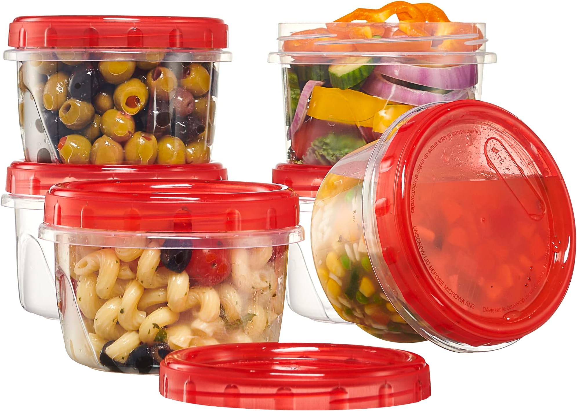Amazon.com: PLASTICPRO 12 Pack Twist Cap Food Storage Containers with ...