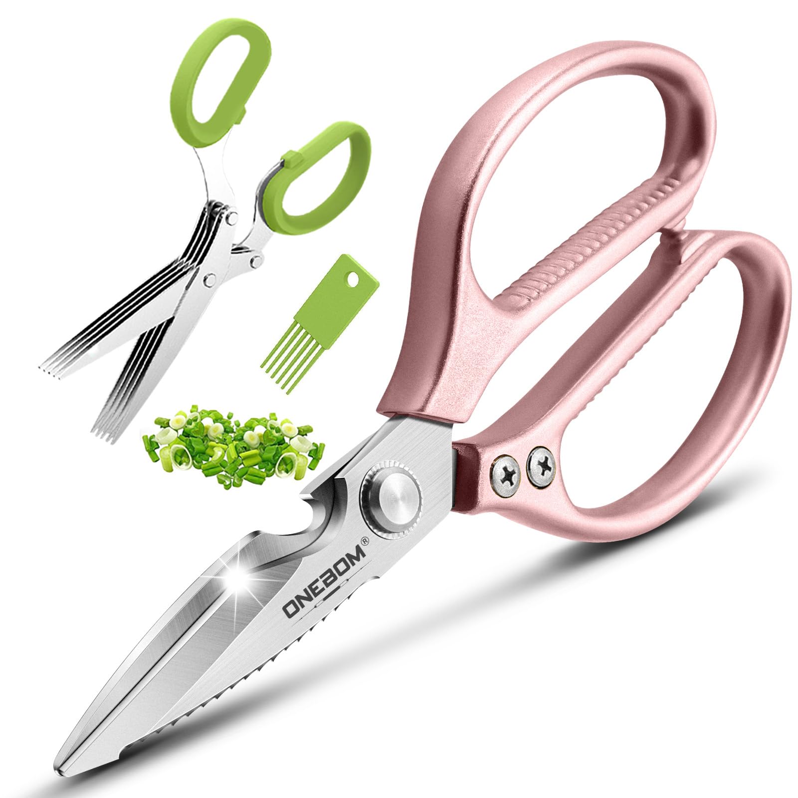 Amazon.com: 2 Pack ONEBOM Kitchen Shears,Kitchen Scissors Heavy Duty ...