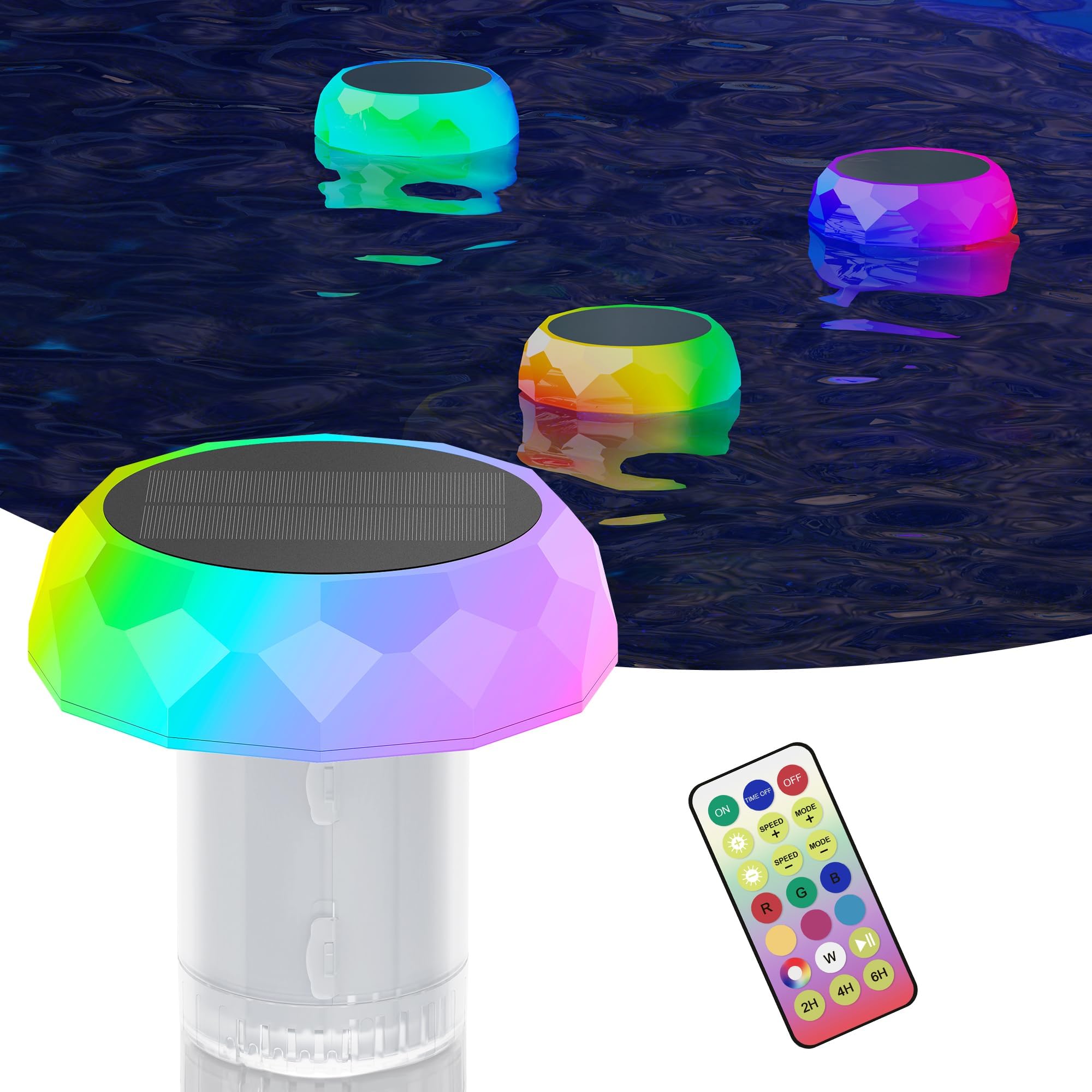 Amazon.com: KIALUSH Solar Pool Light 1500mAh Waterproof LED Light with ...