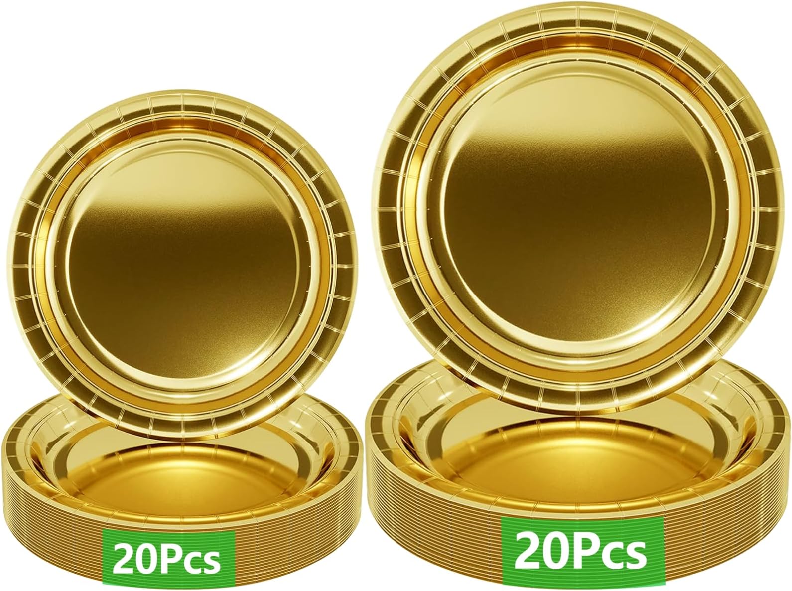 Amazon.com: Outside the Box Papers Gold Foil Mini Dessert Paper Plates ...