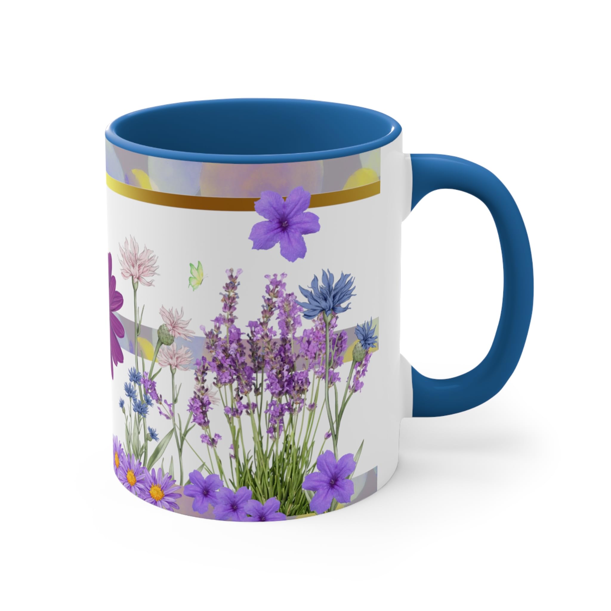 Amazon.com: 11oz & 15oz Lavender Wildflower Mug, Watercolor Flowers ...