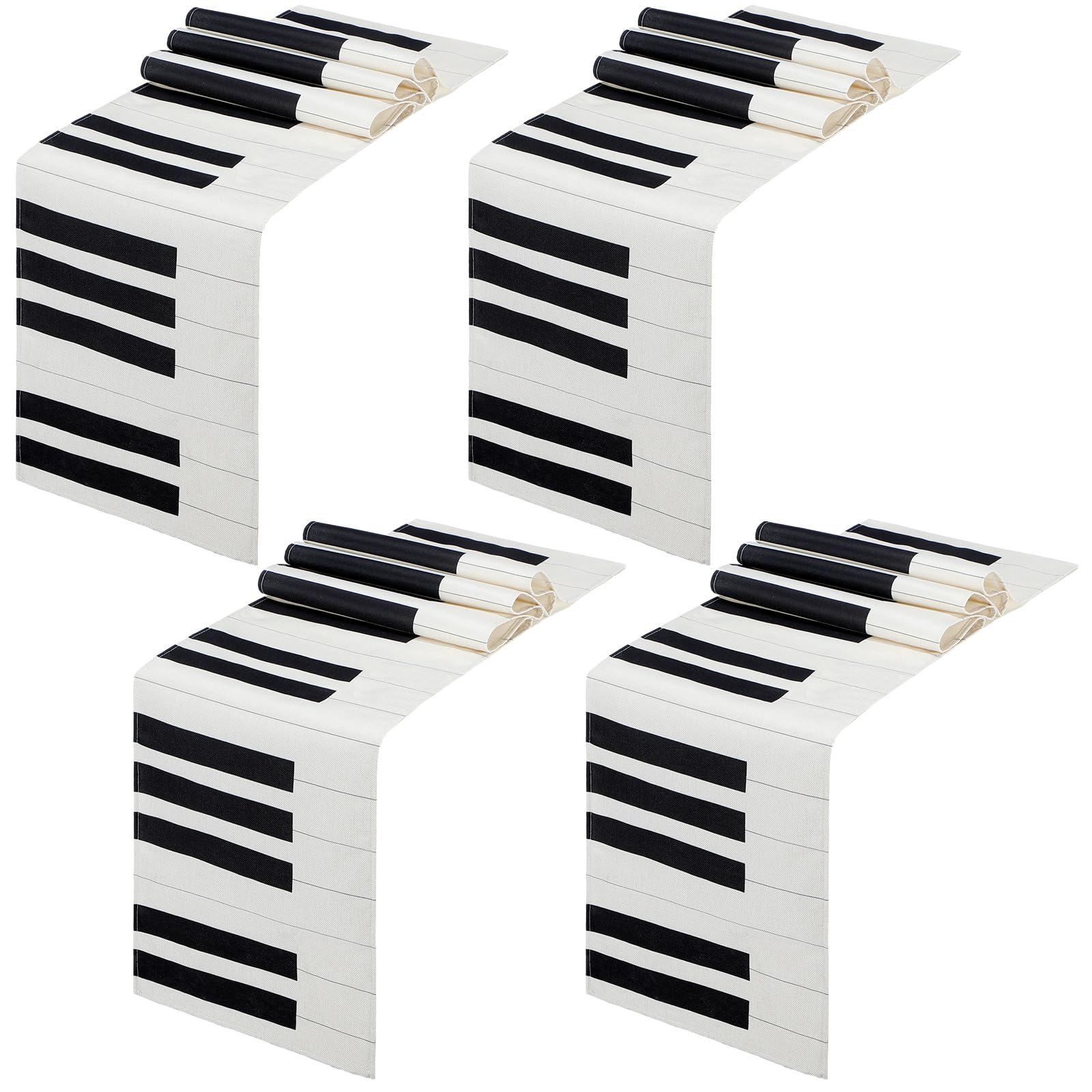 Amazon.com: Peryiter 2 Pcs Linen Musical Table Runner, Musical ...