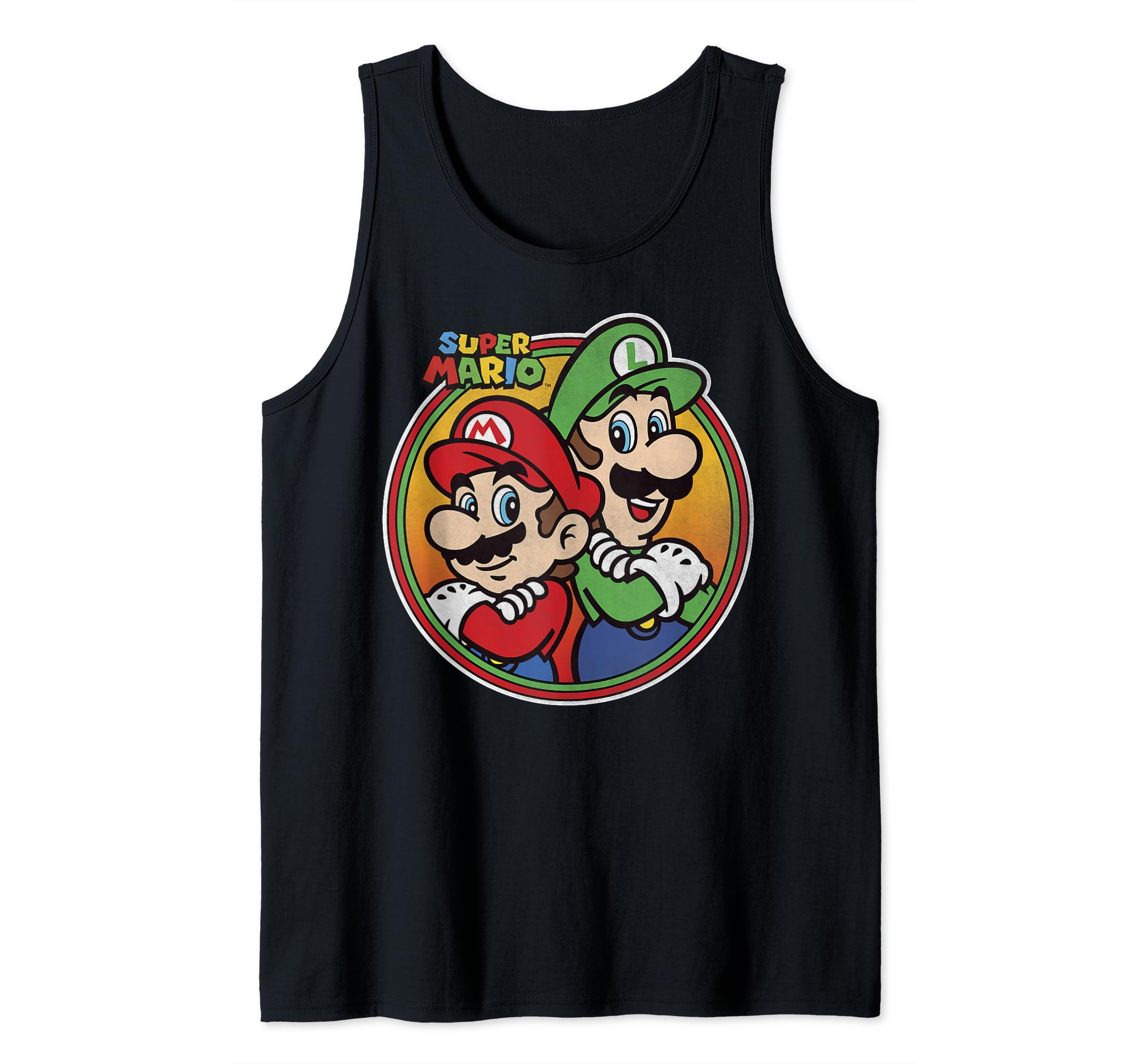 Amazon.com: Nintendo Super Mario & Luigi Brothers Circle Tank Top ...