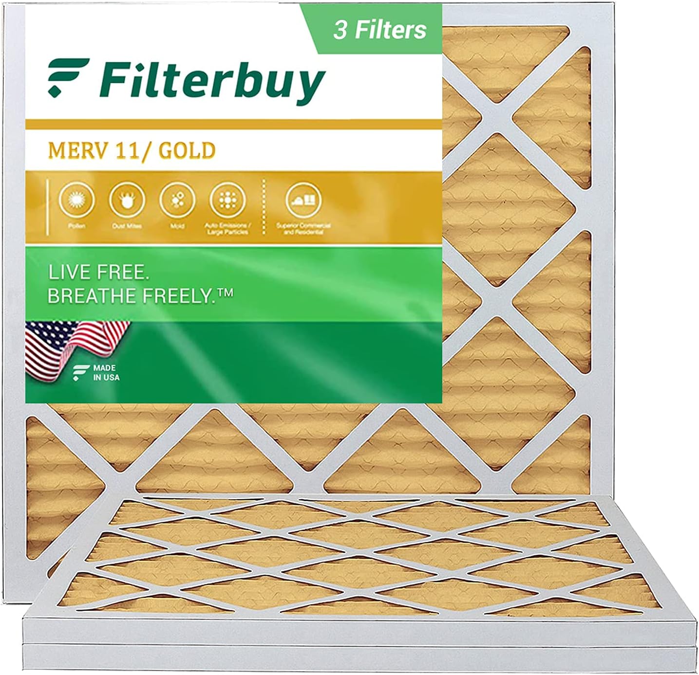 FilterBuy 18x18x1 Air Filter MERV 11, Pleated HVAC AC Furnace Filters ...
