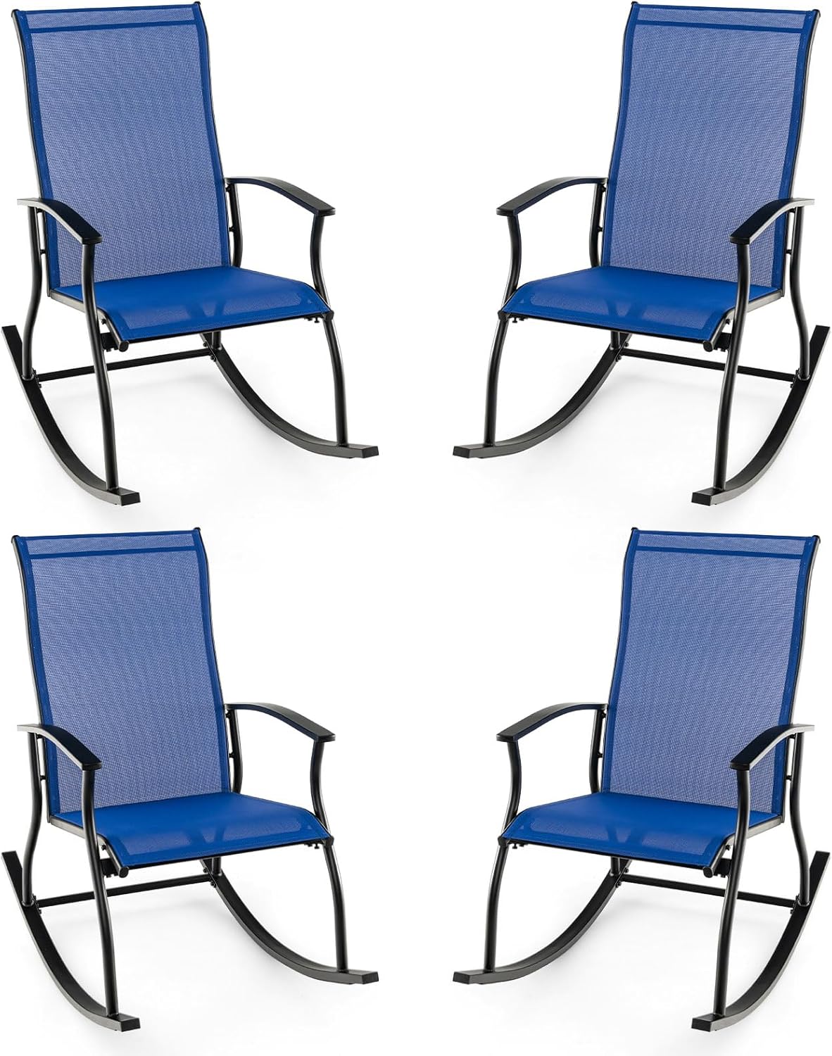 Amazon.com : Tangkula Patio Rocking Chairs Set of 4, Outdoor Rocking ...