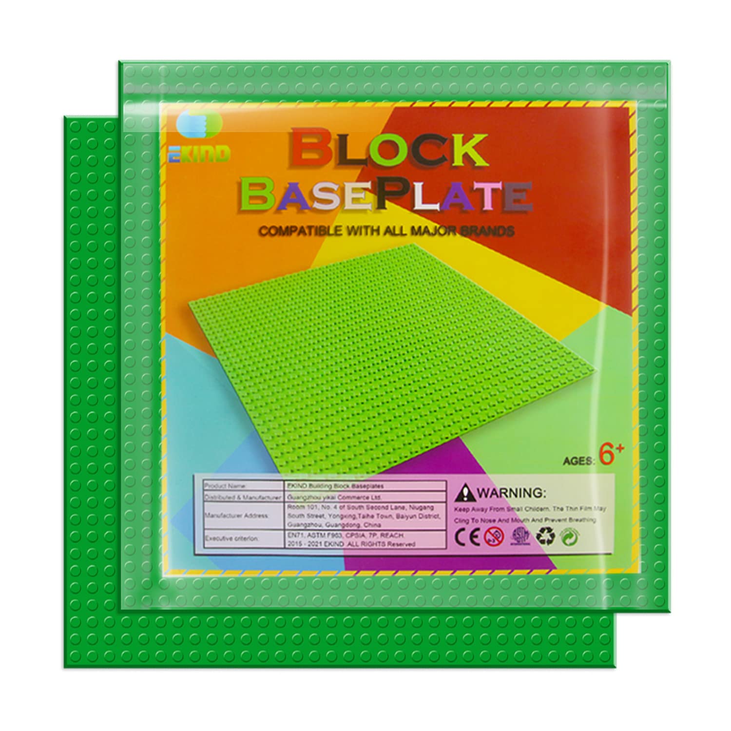 Amazon.com: EKIND Classic Building Brick Plates, 10 inch x 10 inch Base ...